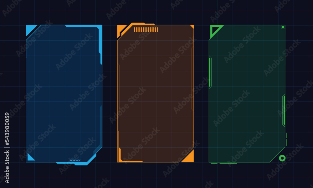 Hud frame futuristic game target borders scifi empty banners for text menu Stock Vector | Adobe ...
