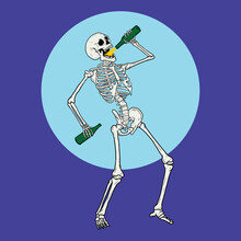 Skeleton With Alcohol Free Stock Photo - Public Domain Pictures