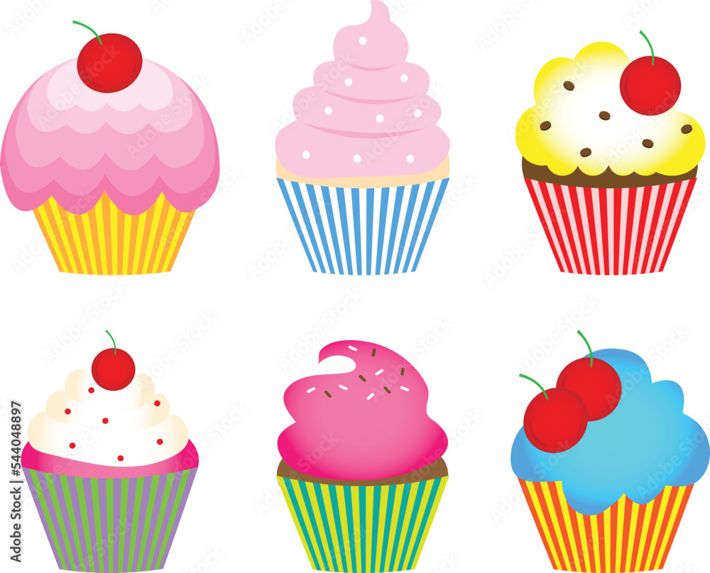 Cupcake vector illustration. cupcake clip art. Stock Vector | Adobe Stock