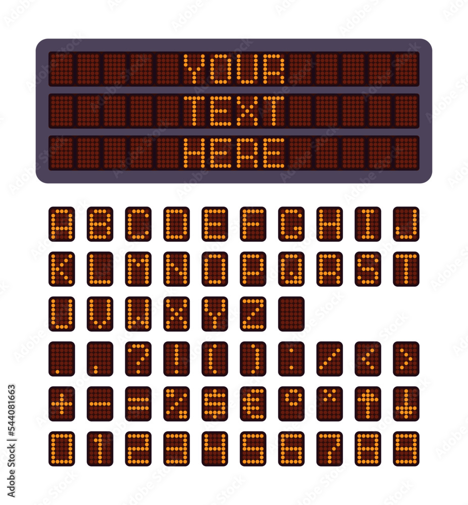 Information text board, digital variable road sign construction set ...