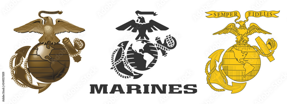 Vector emblem of the United States Marine Corps. Logo of the US Marine ...