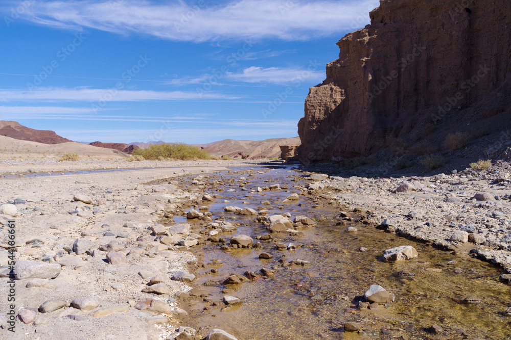 The Amargosa River shown in the Mojave Desert, San Bernardino County ...