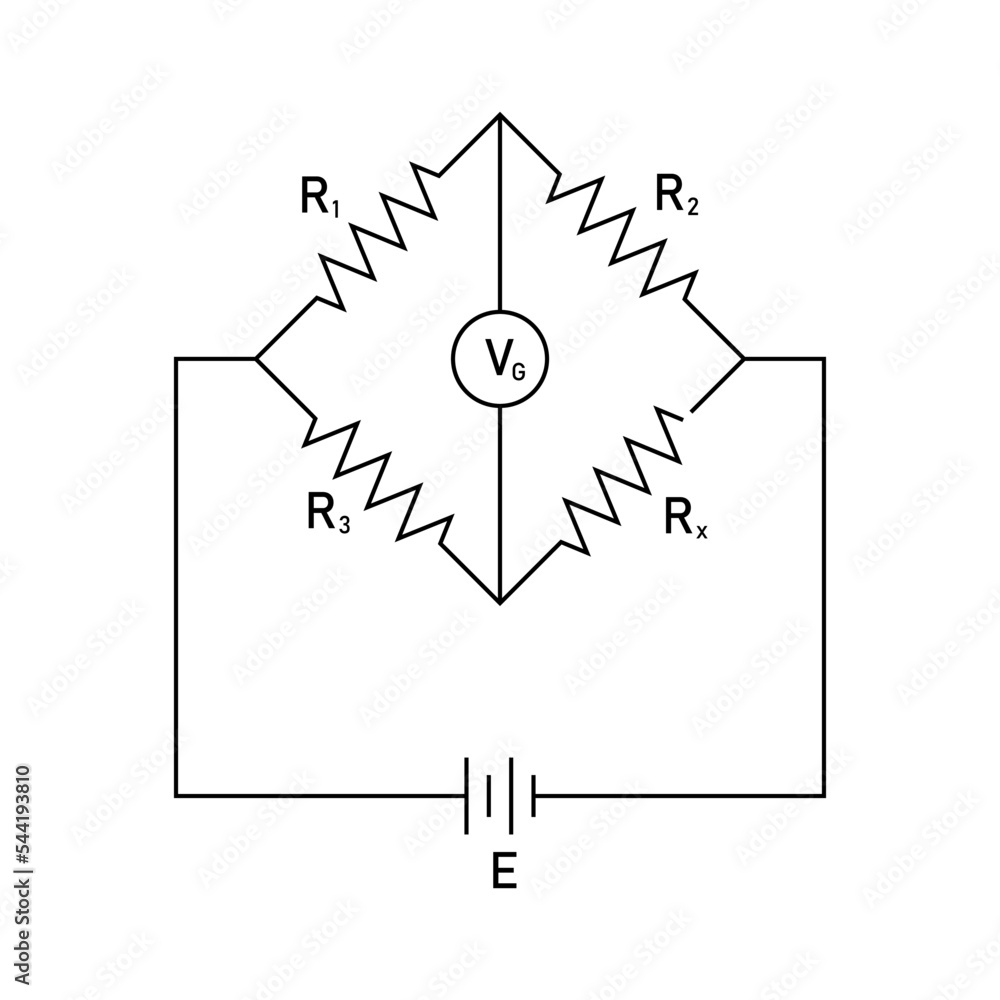 Wheatstone bridge circuit diagram. Scientific vector illustration ...