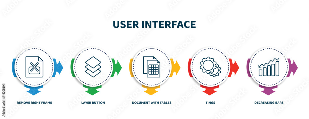 editable thin line icons with infographic template. infographic for user interface concept ...