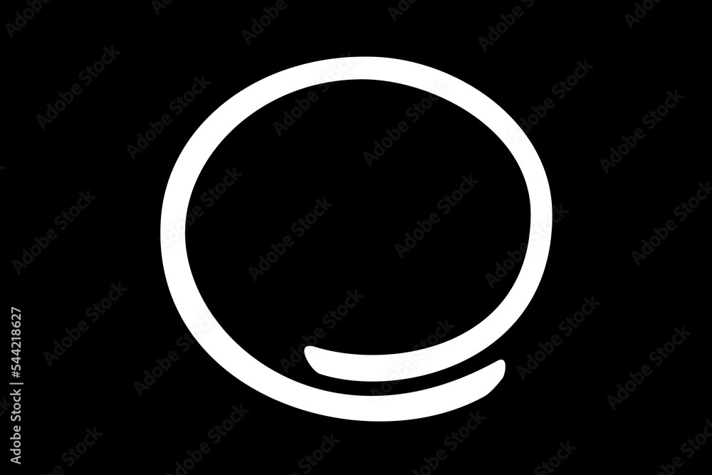 White circle, pen draw. Highlight hand drawing circle isolated on ...