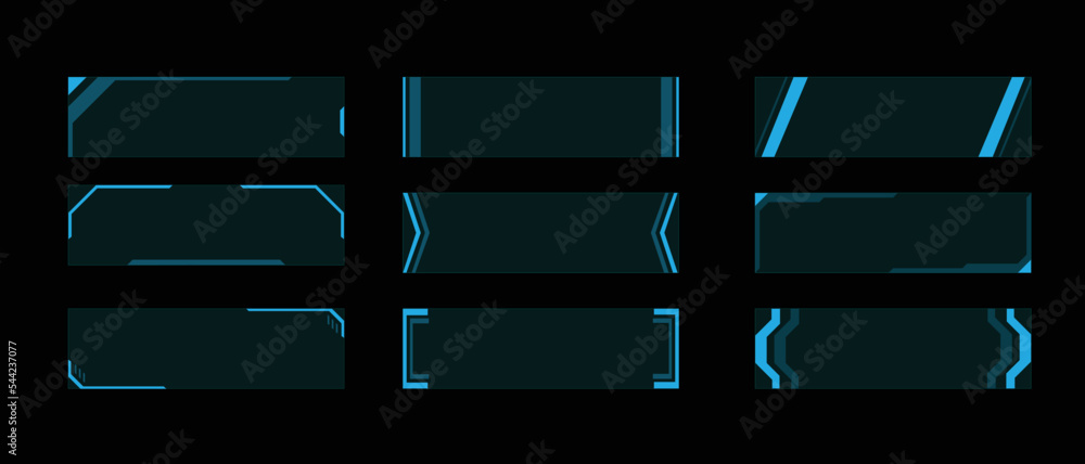 Hud frame futuristic game target borders scifi empty banners for text menu Stock Vector | Adobe ...