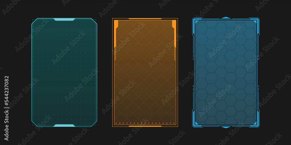 Hud frame futuristic game target borders scifi empty banners for text menu Stock Vector | Adobe ...