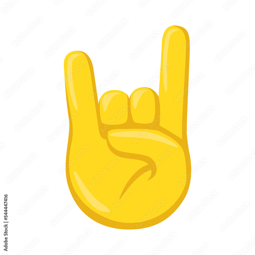 Horns Hand Sign Emoji Icon Illustration. Rock Vector Symbol Emoticon ...