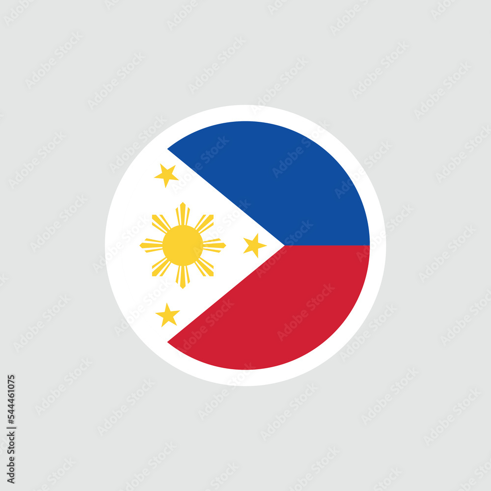Philippines flag. Philippine flag, tricolor with abstract sun and stars ...