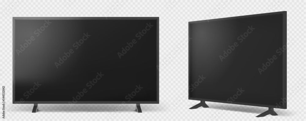 Realistic tv set isolated on transparent background. Flat television ...