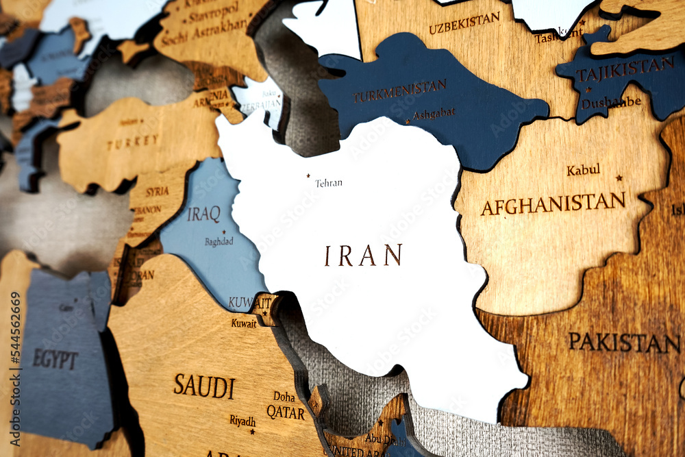 Near East on the political map. Iraq, Iran, Syria, Turkey, Afghanistan ...