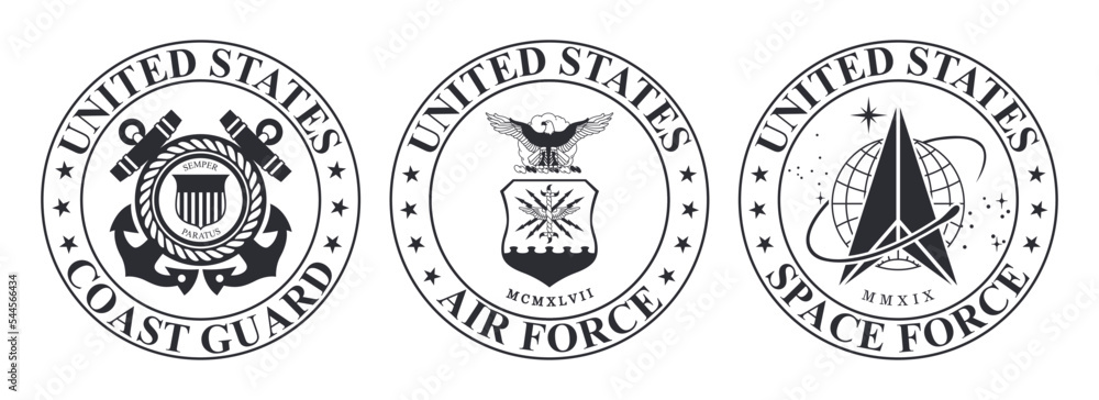 Стоковое векторное изображение «Vector black seal of the United States ...