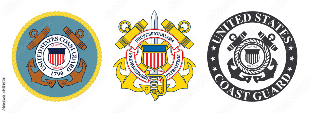 Vector seal of the United States Coast Guard. US Coast Guard Reserve ...