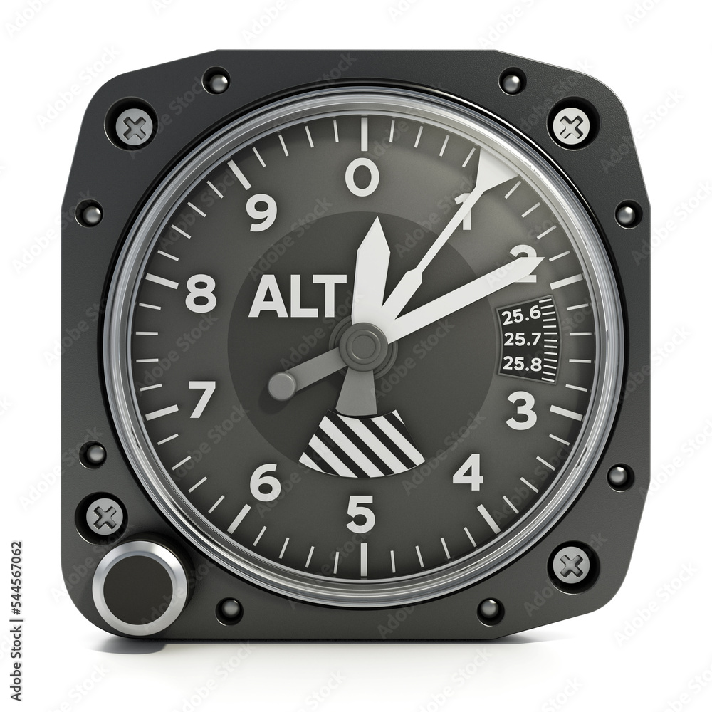 Altimeter isolated on white background. 3D illustration Stock ...