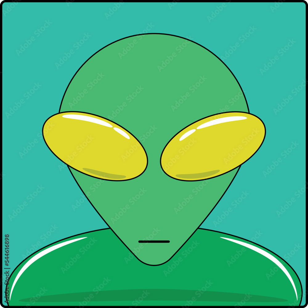 Alien, avatar. The elongated head of an alien creature. Humadoid face ...