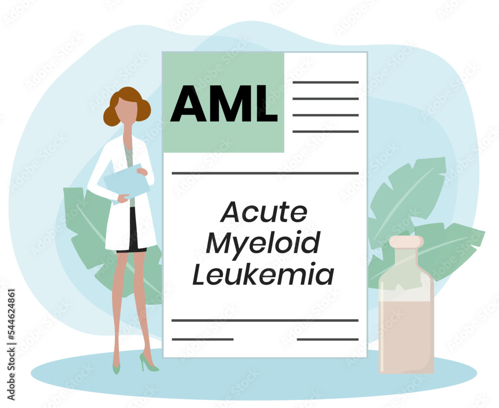 AML - Acute Myeloid Leukemia acronym. medical concept background ...