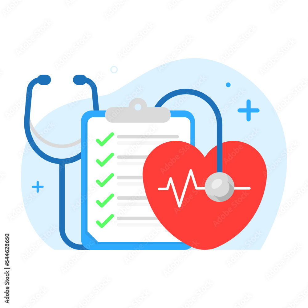 heart medical examination concept illustration flat design vector eps10 ...