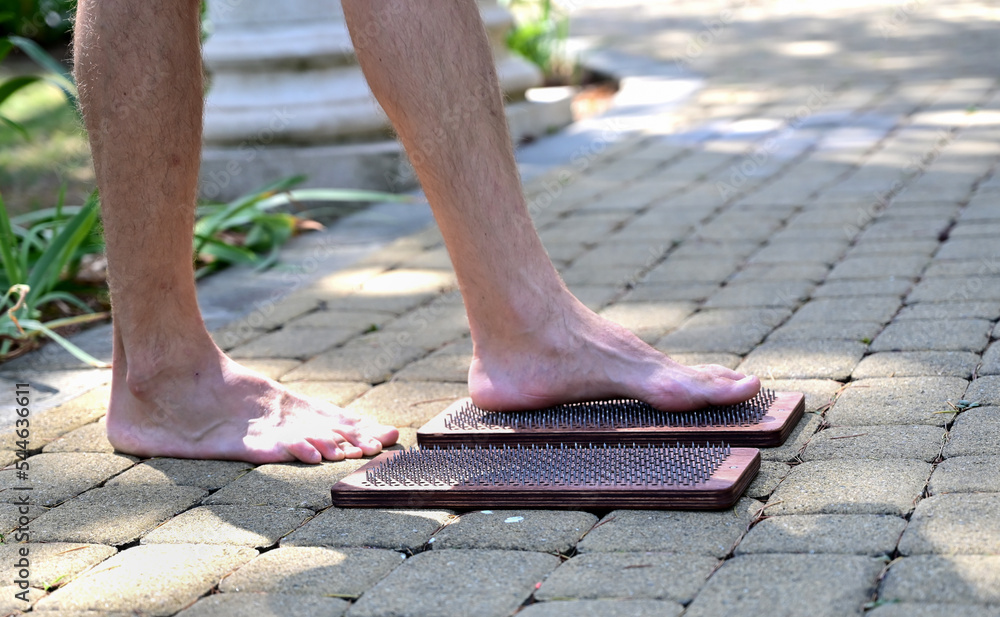 Alternative medicine and Mindfulness practice, needle standing ...