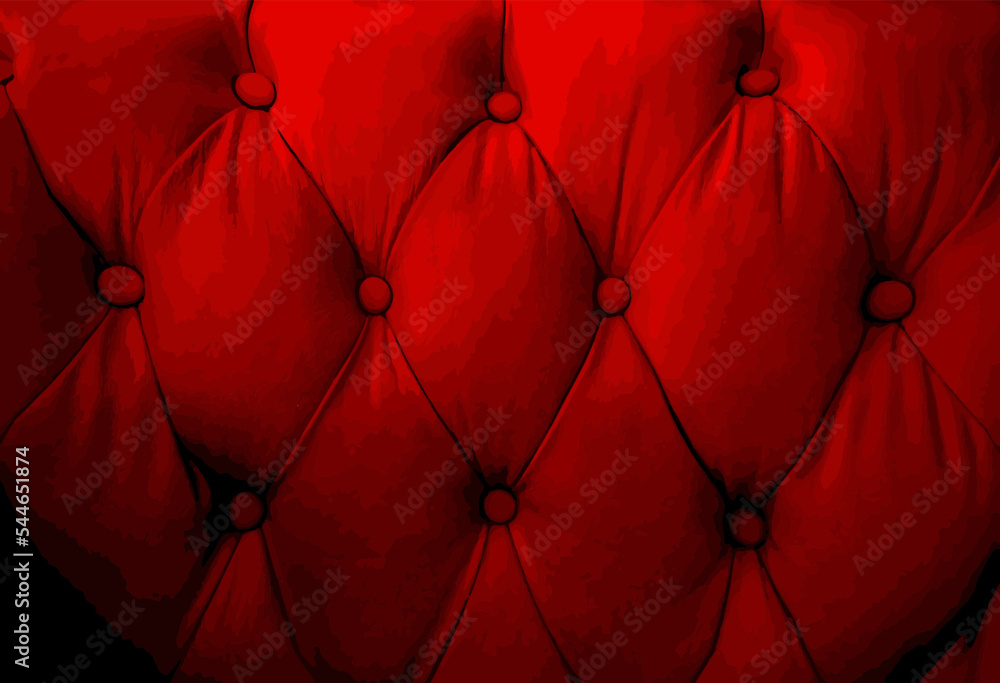 Red retro sofa texture with buttons Stock Vector | Adobe Stock