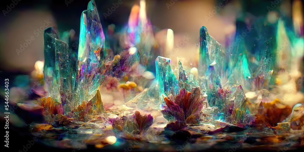 abstract colorful microscopic fantasy crystal world as wallpaper ...