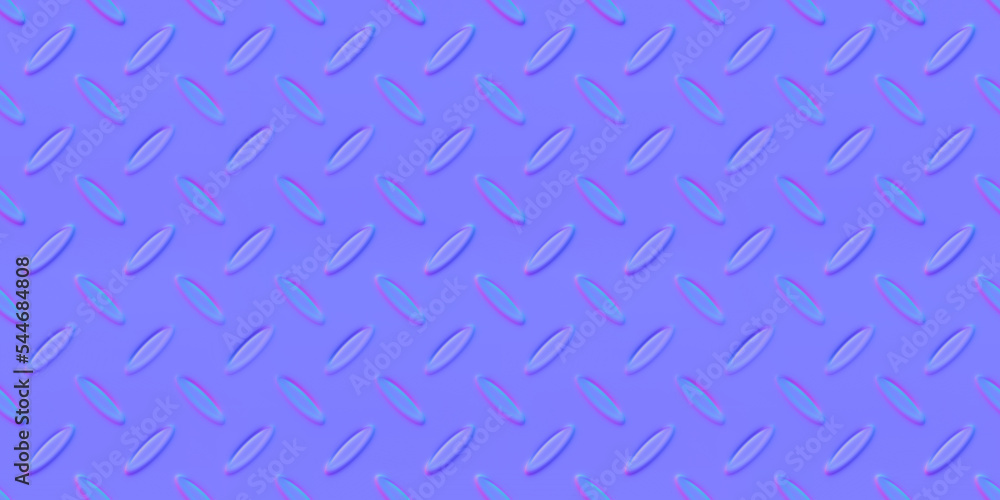 Normal map of aluminum diamond plate industry seamless pattern. Bump ...