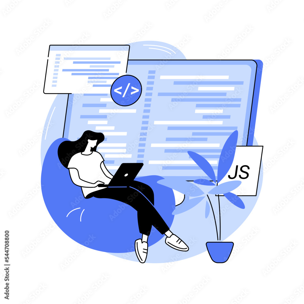 Javascript isolated cartoon vector illustrations. Stock Vector | Adobe Stock