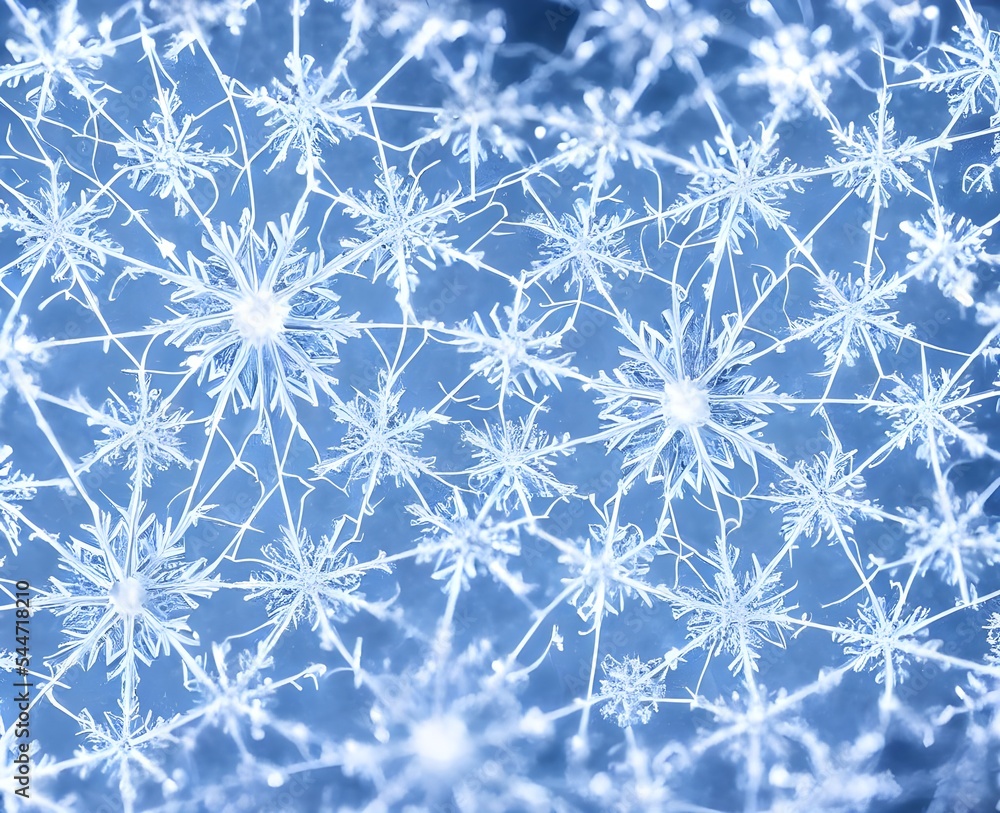 The snowflake is a beautiful crystal, closeup in this picture. It looks ...