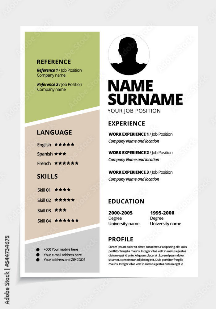 Resume design template minimalist cv. Business layout vector for job ...
