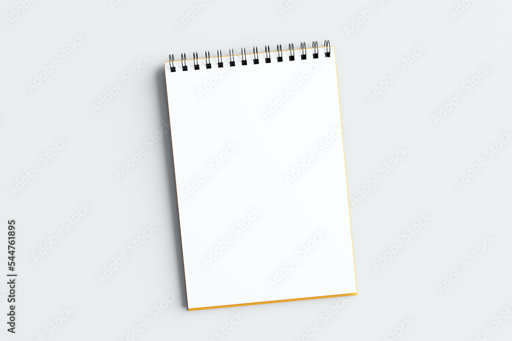 Realistic notebook or notepad with binder for mockup isolated on white ...