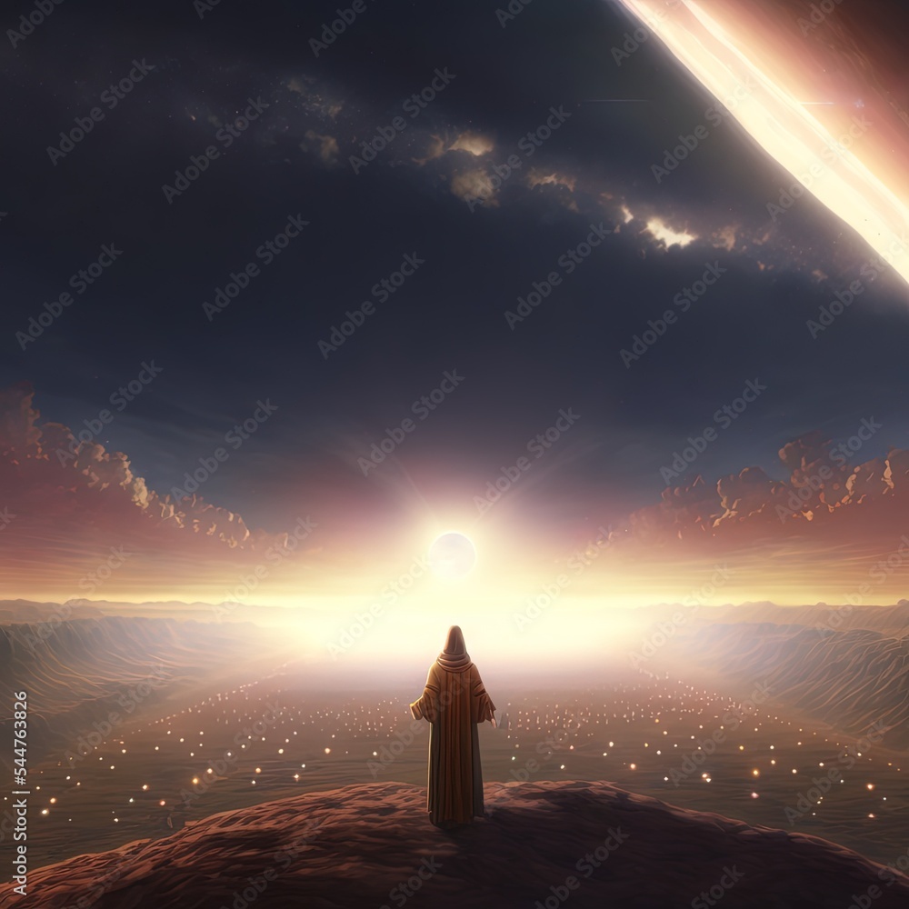 Second coming of Jesus, a depiction of the glorious advent, Revelation ...