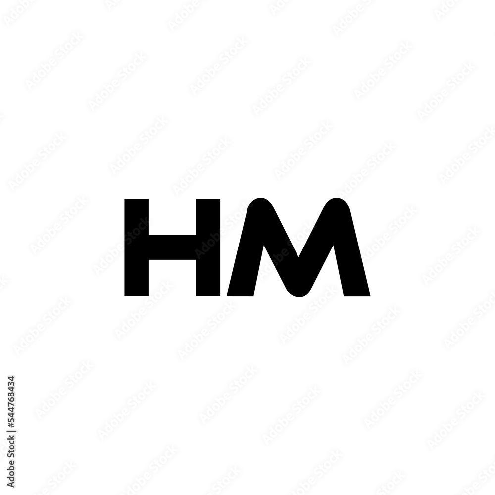 HM letter logo design with white background in illustrator, vector logo ...