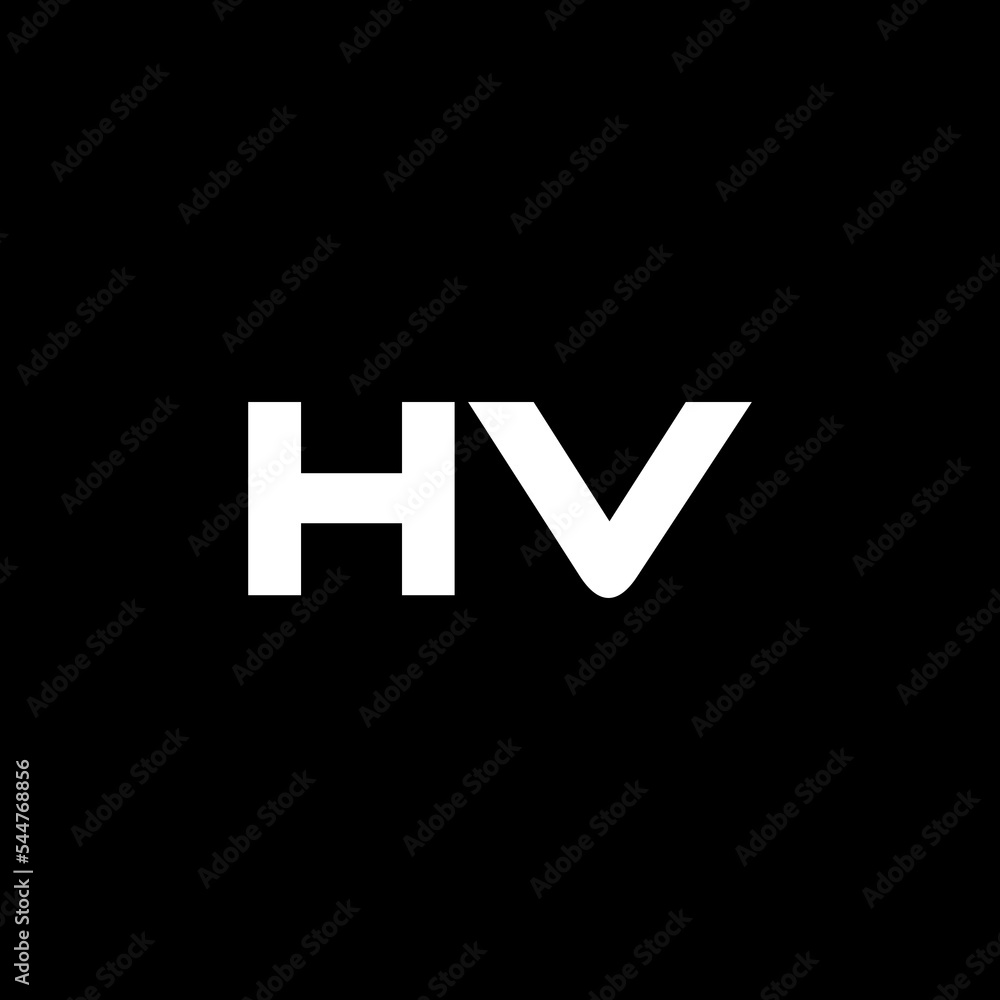 HV letter logo design with black background in illustrator, vector logo ...