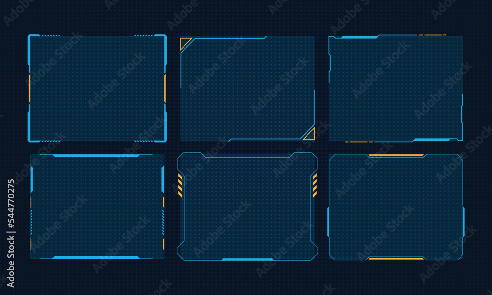 Hud frames futuristic text box border frame scifi digital screen ...
