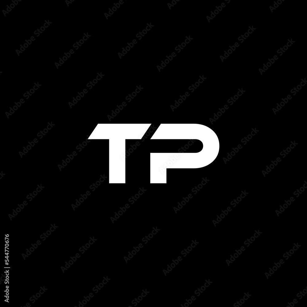 TP letter logo design with black background in illustrator, vector logo ...