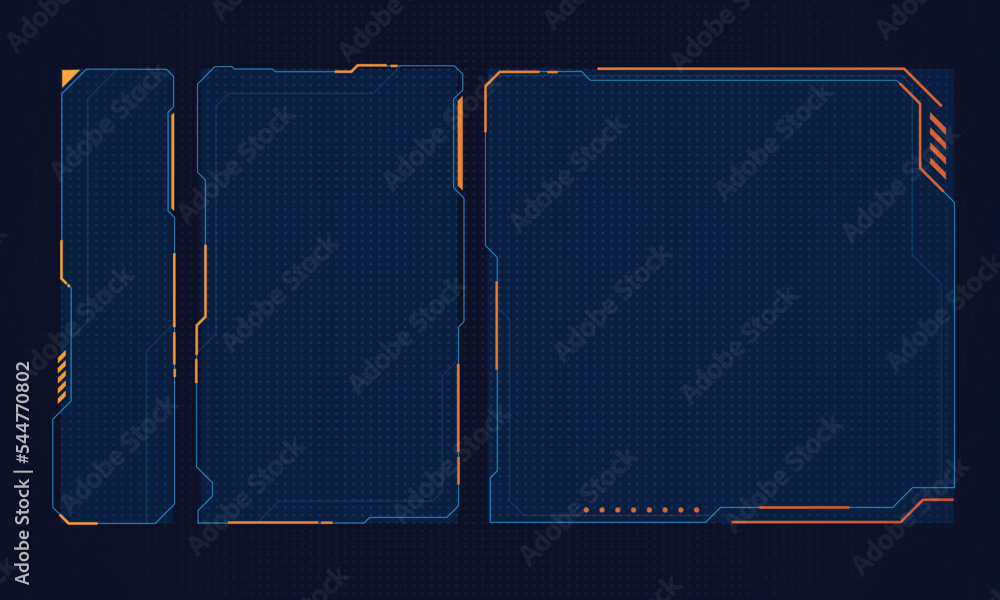 Hud frames futuristic text box border frame scifi digital screen ...