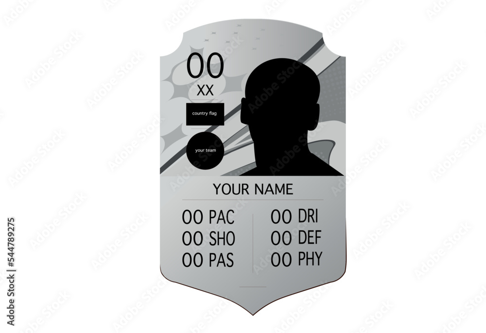 Fifa football silver player card ready to edit Stock Vector | Adobe Stock