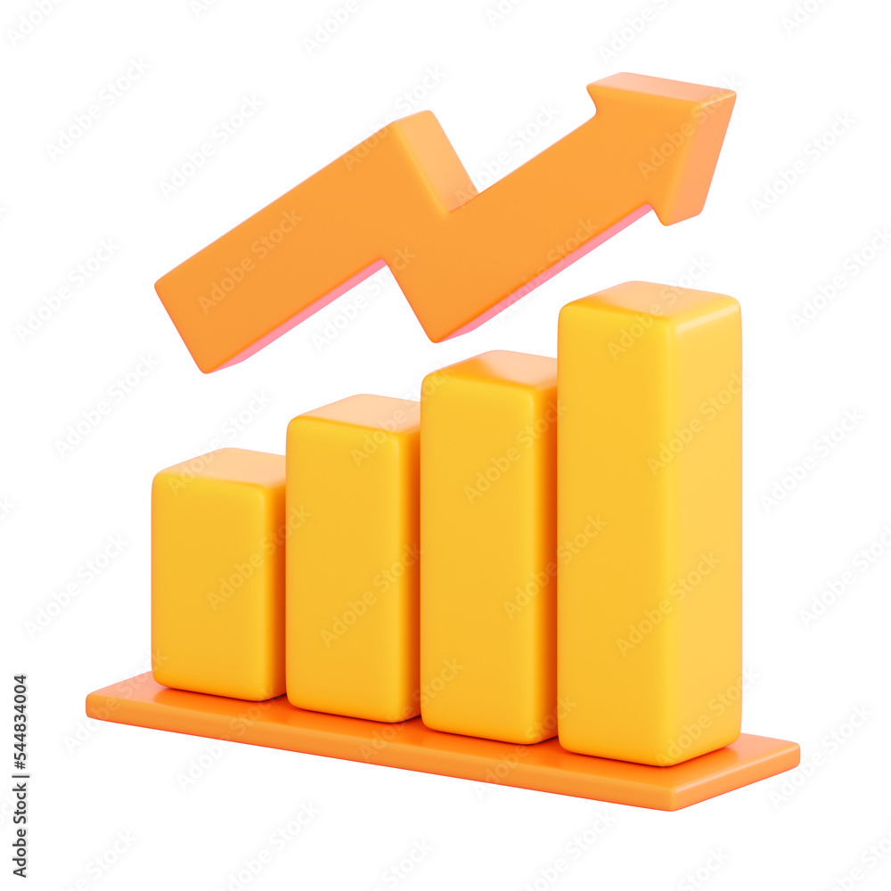 3d bar graph chart. Investment, money growth, banking, payment ...