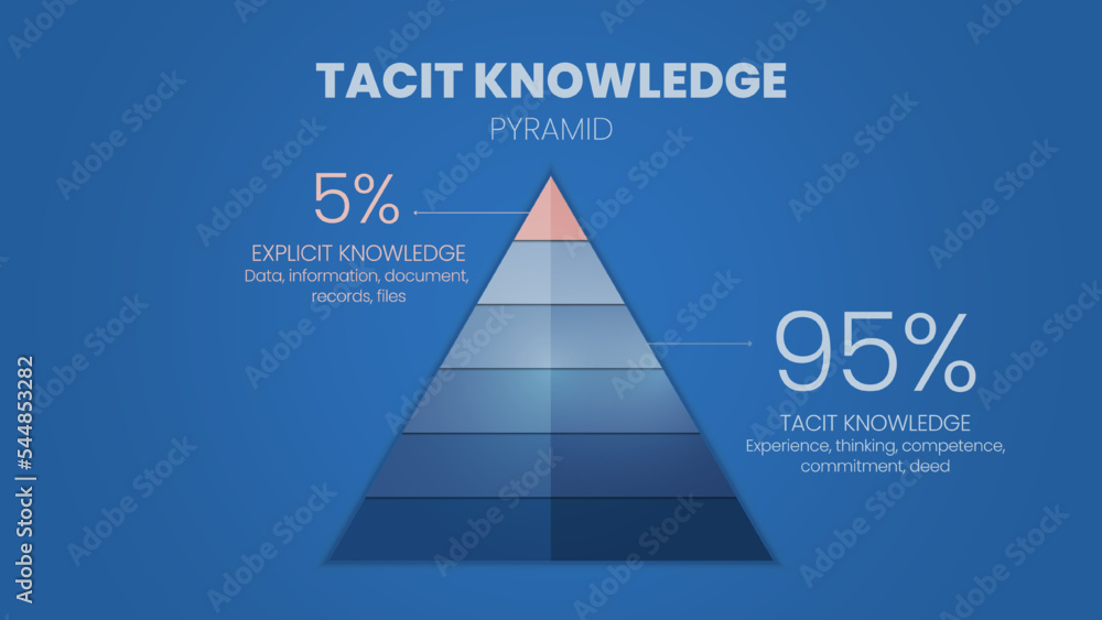 Tacit Knowledge hierarchy infographic template has 2 levels to analyse ...