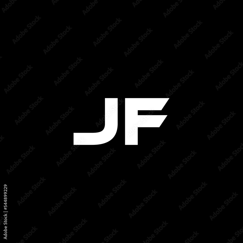 JF letter logo design with black background in illustrator, vector logo ...