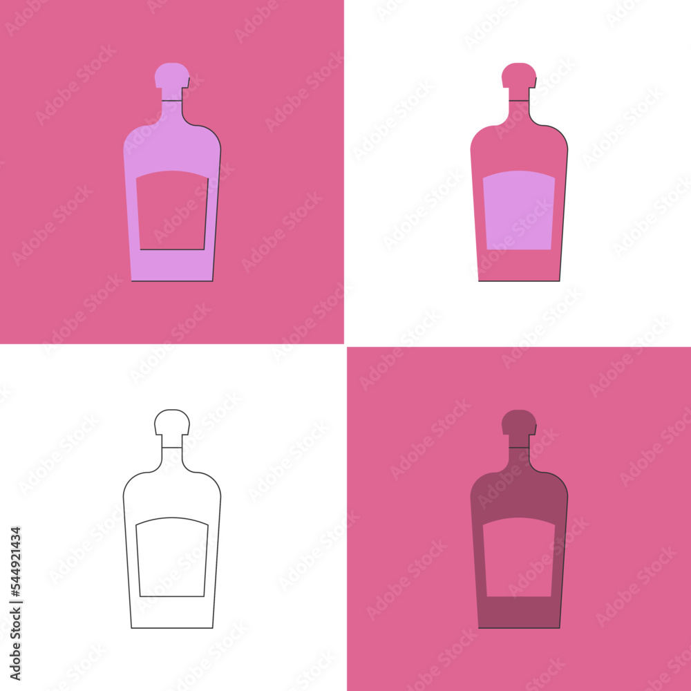 Bottle of liquor, great design for any purposes. Flat style. Color form ...