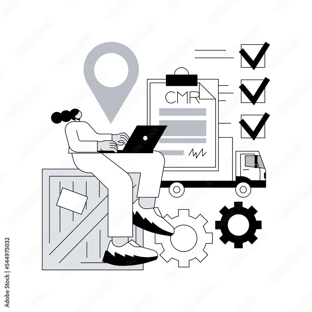 Road transport documents abstract concept vector illustration. CMR ...