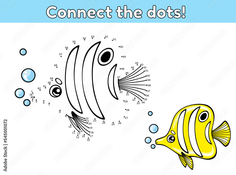 Dot to dot by numbers game. Connect the dots. Educational puzzle ...