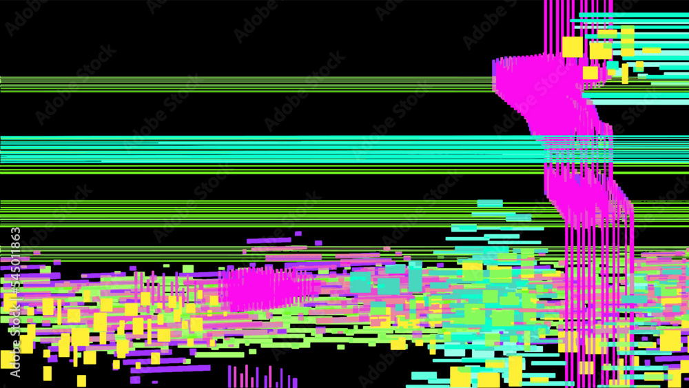 Glitch effect with a glitchy device screen and frozen pixels. Vector ...