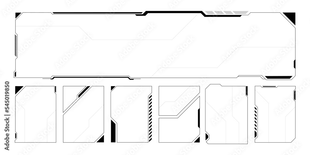 Hud frames futuristic text box border frame scifi digital screen ...