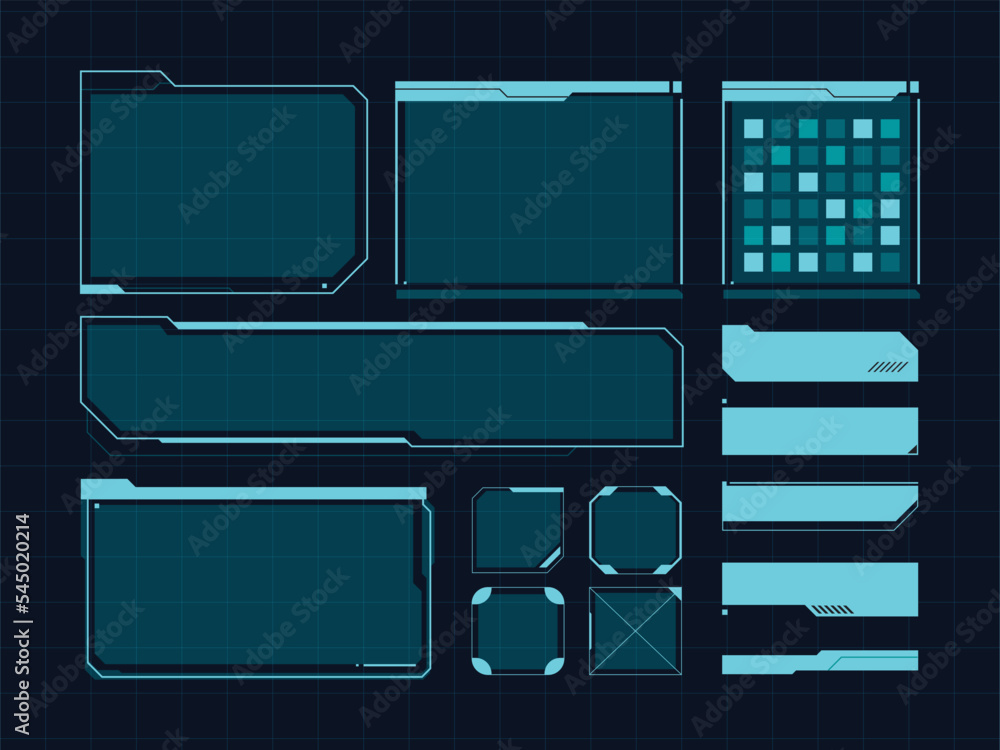 Hud frames futuristic text box border frame scifi digital screen ...