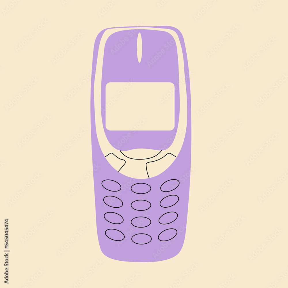 Old phone .Vector in cartoon style. All elements are isolated Stock ...