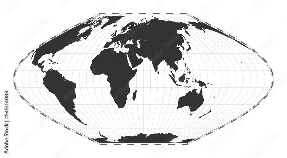 Vector world map in McBryde-Thomas flat-polar sinusoidal equal-area ...