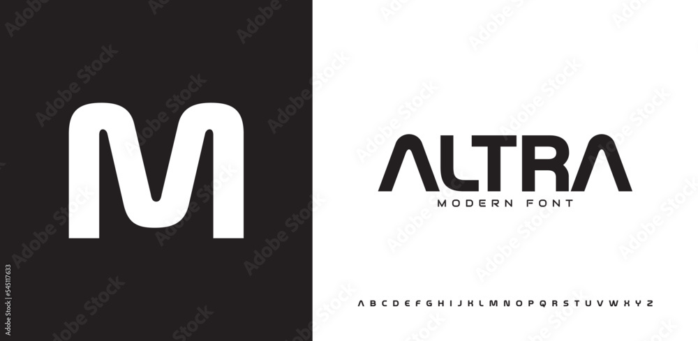 Tech font typography alphabet letters. Future logo typo. Minimal urban ...