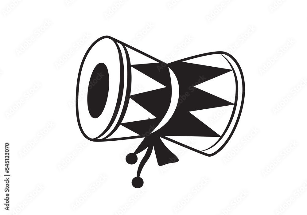 Lord Shiva musical instrument, Damaru or Damroo. Hindu festival Maha ...