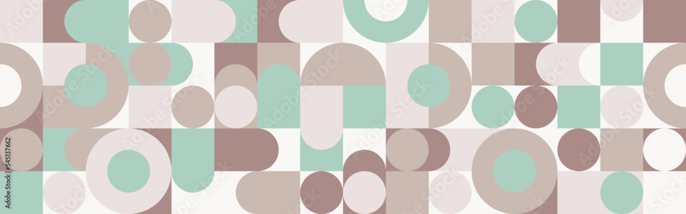 Seamless mosaic with geometric shapes in scandinavian pattern style ...